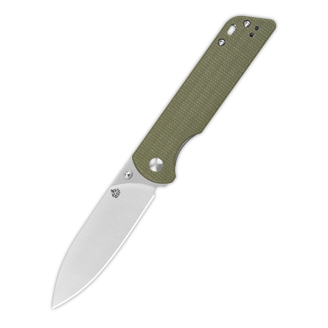 QSP Parrot V2 QS102-G V2 D2 Blade Micarta Handle Ball Bearings Liner L